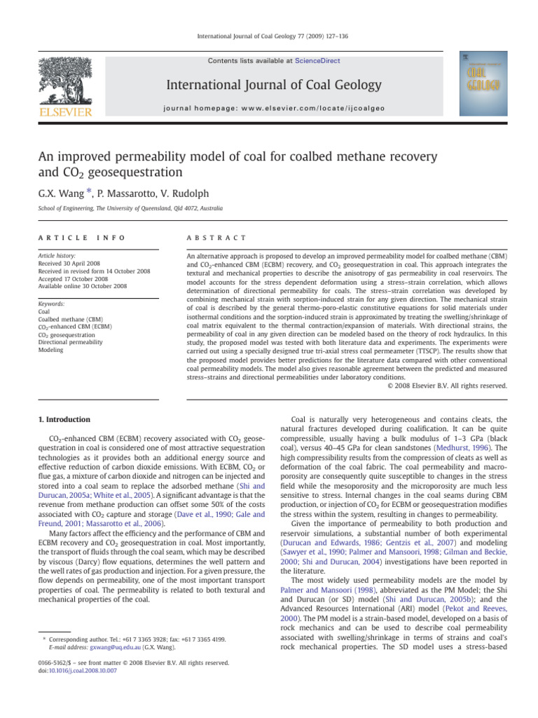 An Improved Permeability Model of Coal For Coalbed Methane Recovery ...
