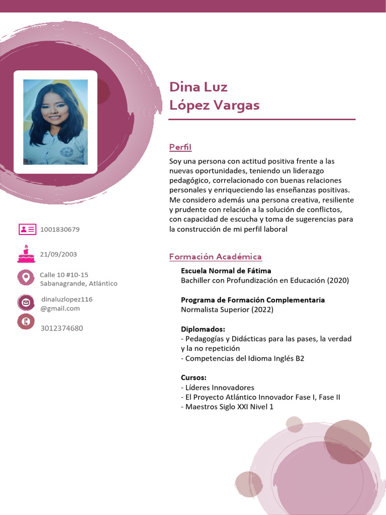 Dina Lopez Curriculo | PDF