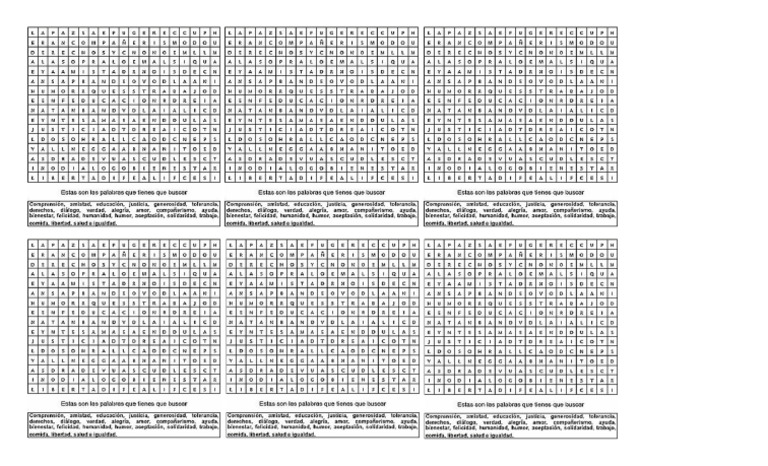 Sopas de letras SOLIDARIDAD | PDF