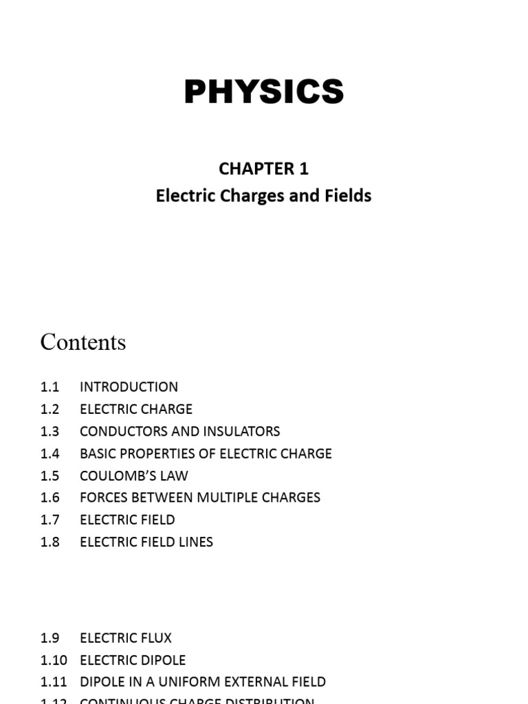 Chapter 1 | PDF | Electric Field | Electricity