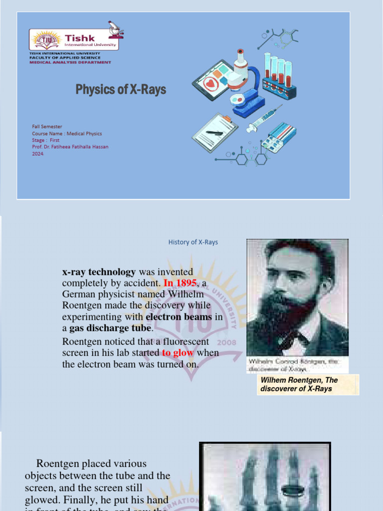 Tishk Physics of Diagnostic X Rays | PDF | X Ray | Electromagnetic Radiation