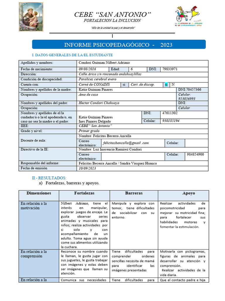 Condori Guzman, Nilbert Adriano1° | PDF | Aprendizaje | Invalidez