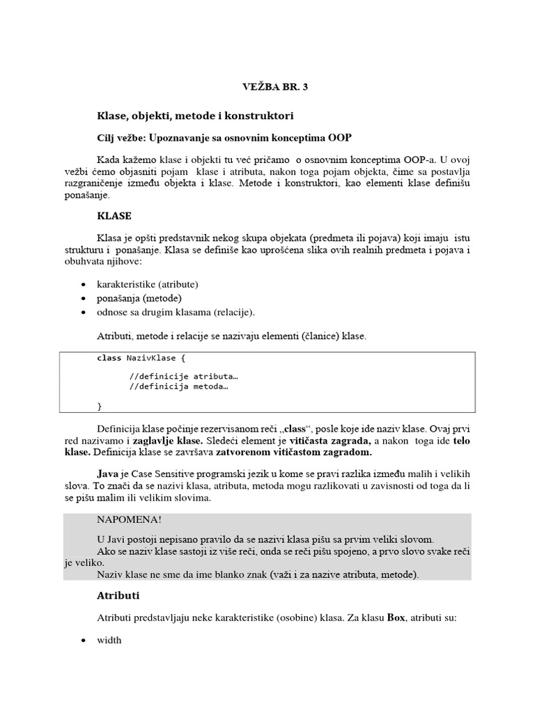 Klase - I - Objekti | PDF