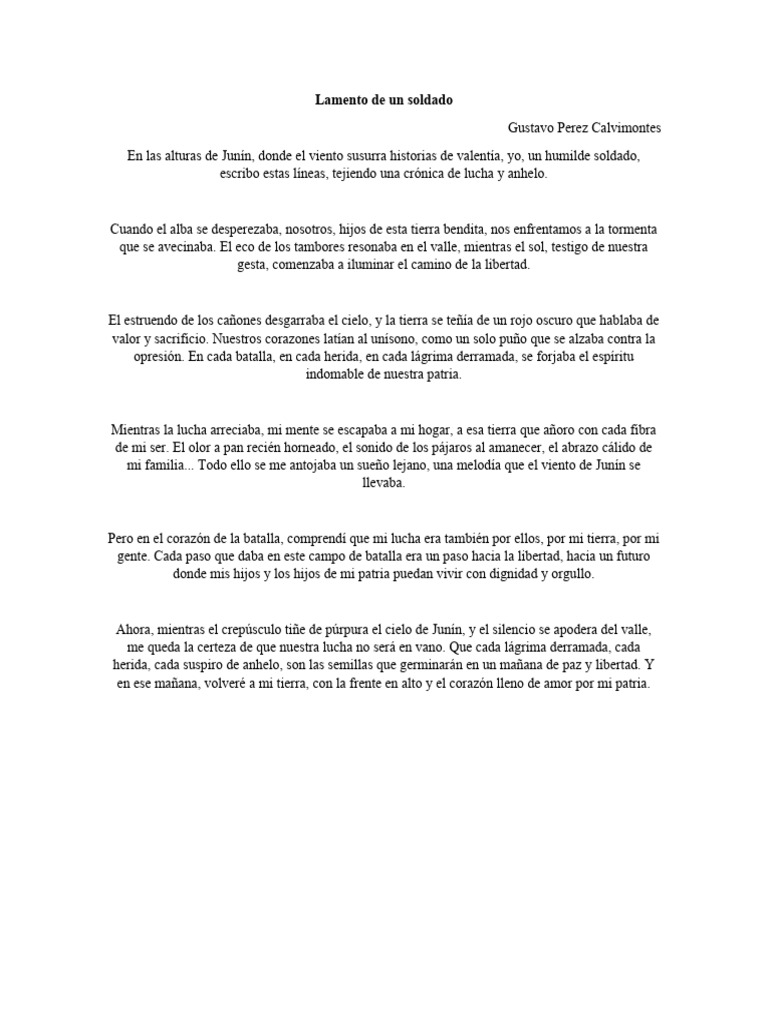 Lamento de Un Soldado | PDF