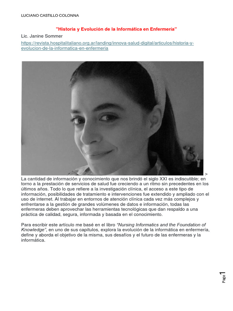 Historia y Evolución de La Informática en Enfermería | PDF | Enfermería | Informática
