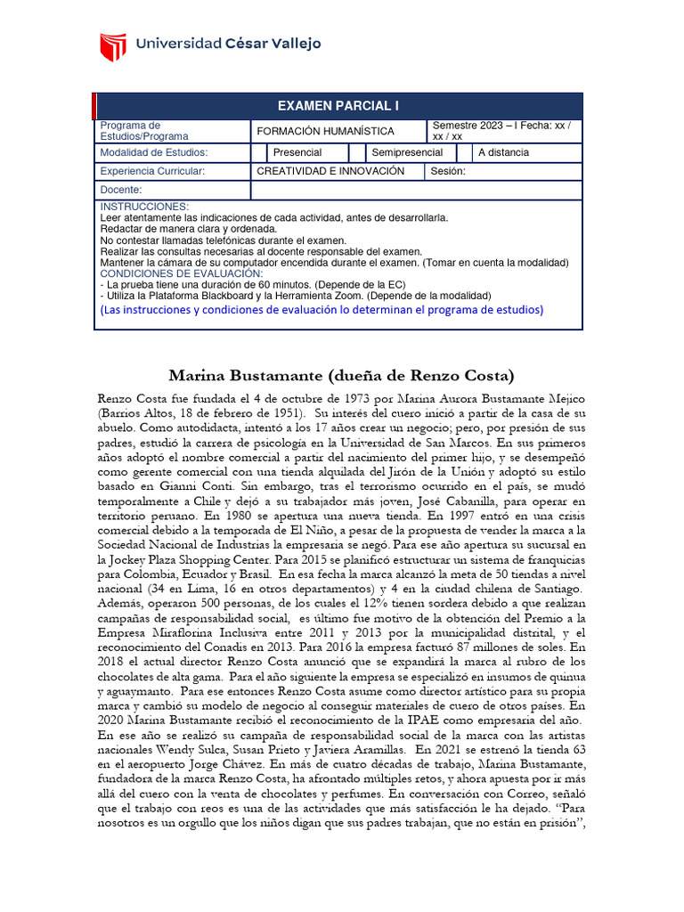 EXAMEN PARCIAL CASO 6 | PDF | Business