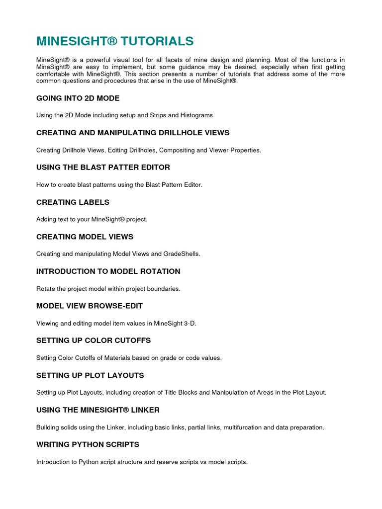 Manual MineSight | PDF | Cartesian Coordinate System | 3 D Computer ...