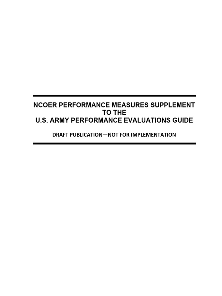 NCOER Performance Measures Supplement 20151105 | PDF | Leadership | Non ...