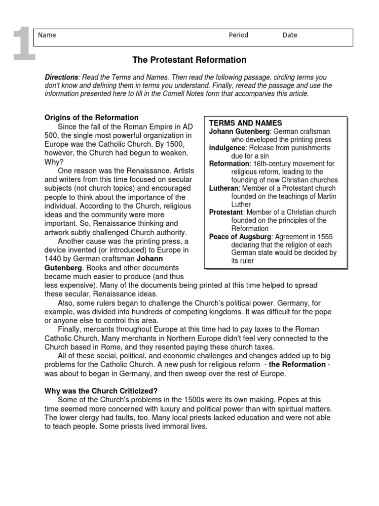 Protestant Reformation | PDF | Martin Luther | Protestantism