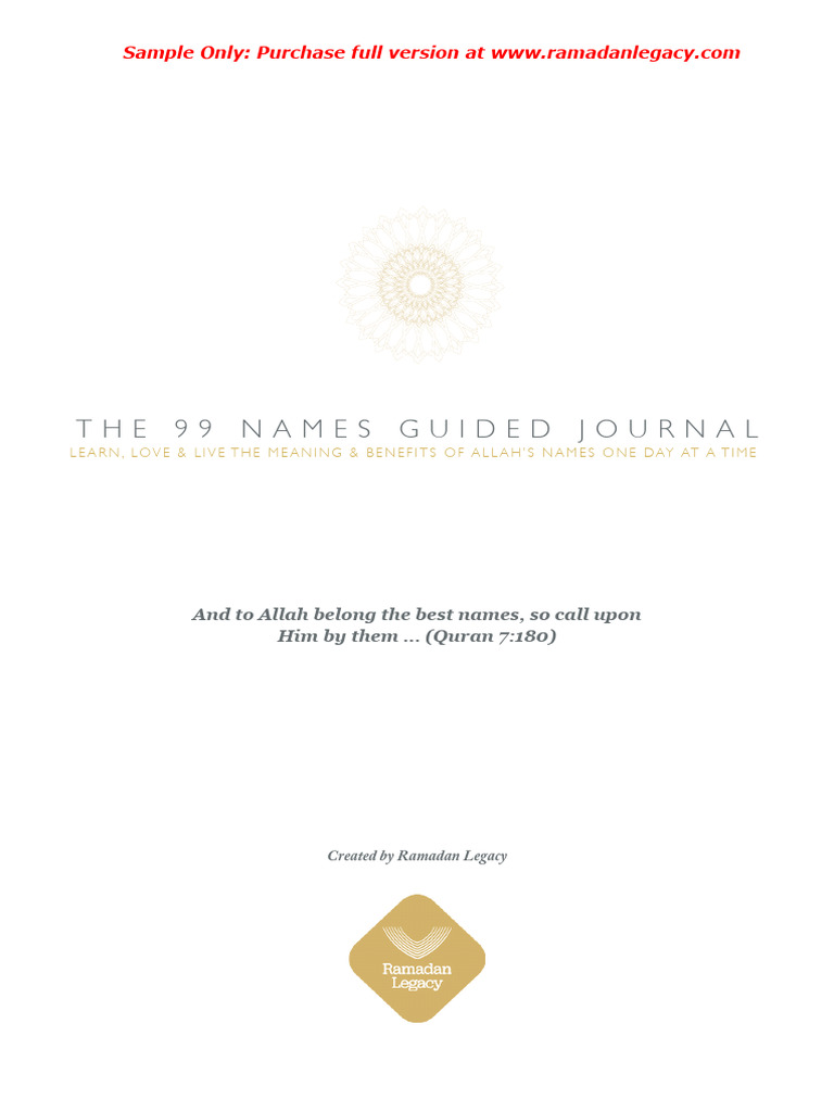 99 Names of Allah Free PDF | PDF | God In Islam | Hadith