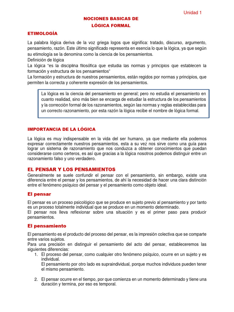 Logica Formal | PDF | Pensamiento | Lógica
