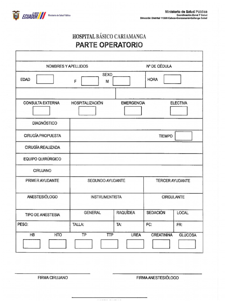 12 Parte Operatorio | PDF