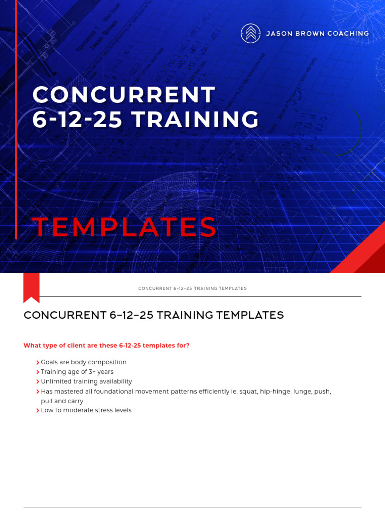 Concurrent 6-12-25 Training Templates | PDF | Strength Training ...