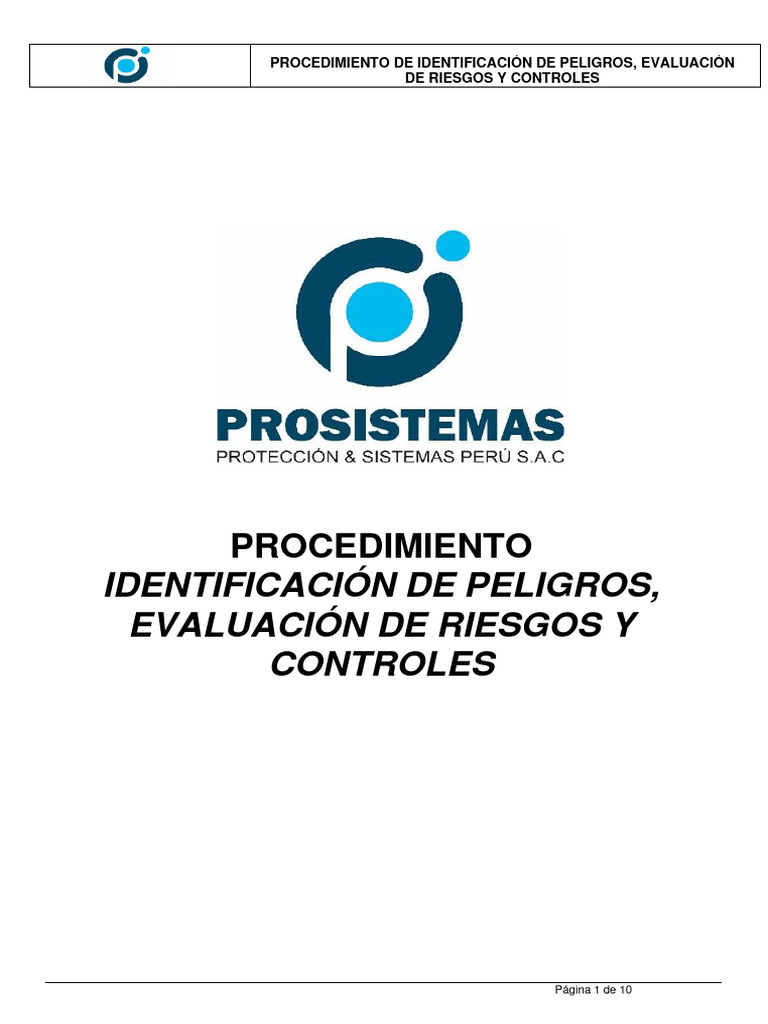 Procedimiento - Iperc | PDF | Riesgo | Seguridad y salud ocupacional
