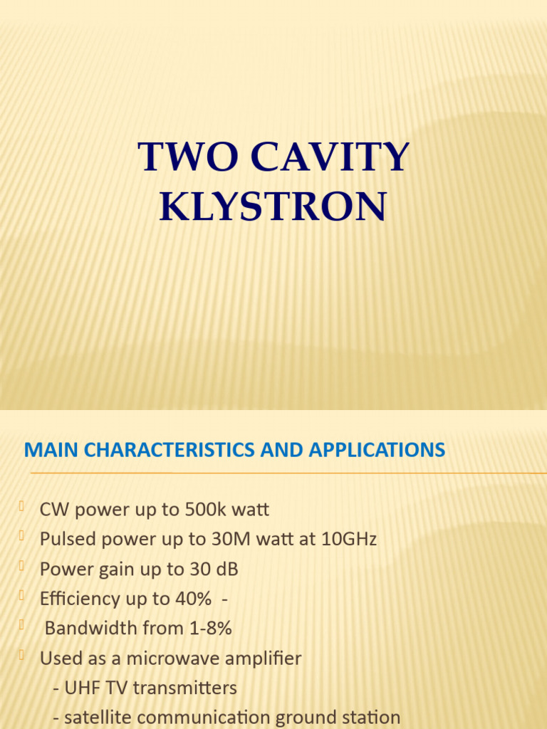 Two Cavity Klystron | PDF | Electromagnetic Radiation | Electronics