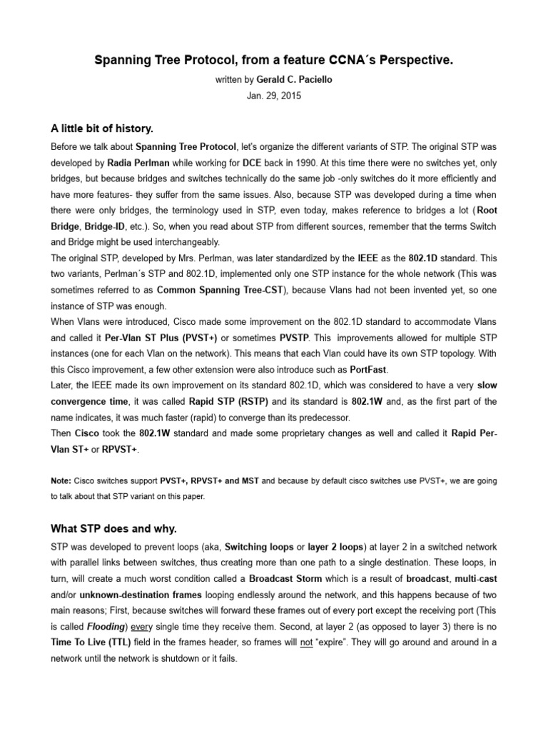Spanning Tree Protocol - CCNA by GCP | PDF | Network Switch | Network Architecture