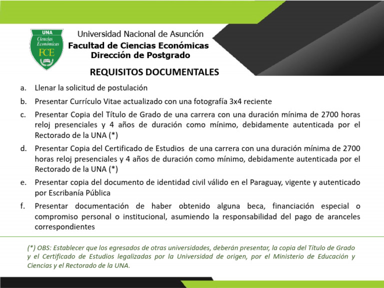 Requisitos Postgrado 2023 | PDF