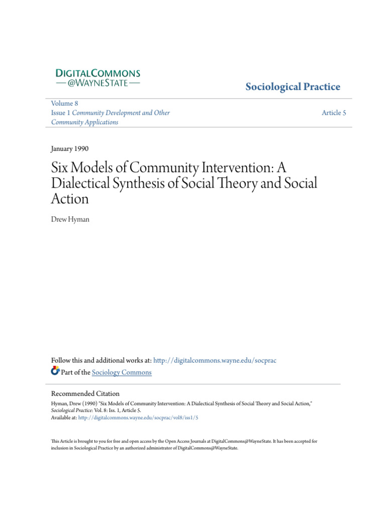 Six Models of Community Intervention | PDF | Sociology | System