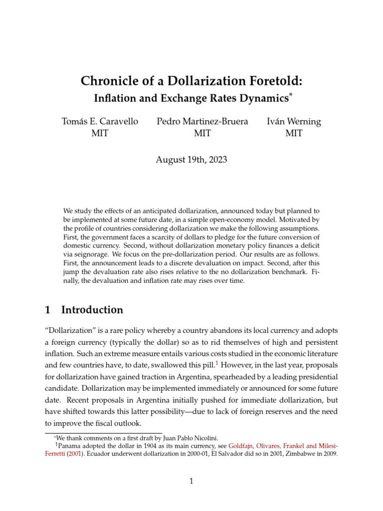 Anticipated Dollarization | PDF | Exchange Rate | Inflation