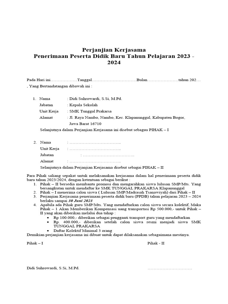 Mou PPDB 2023-2024 | PDF