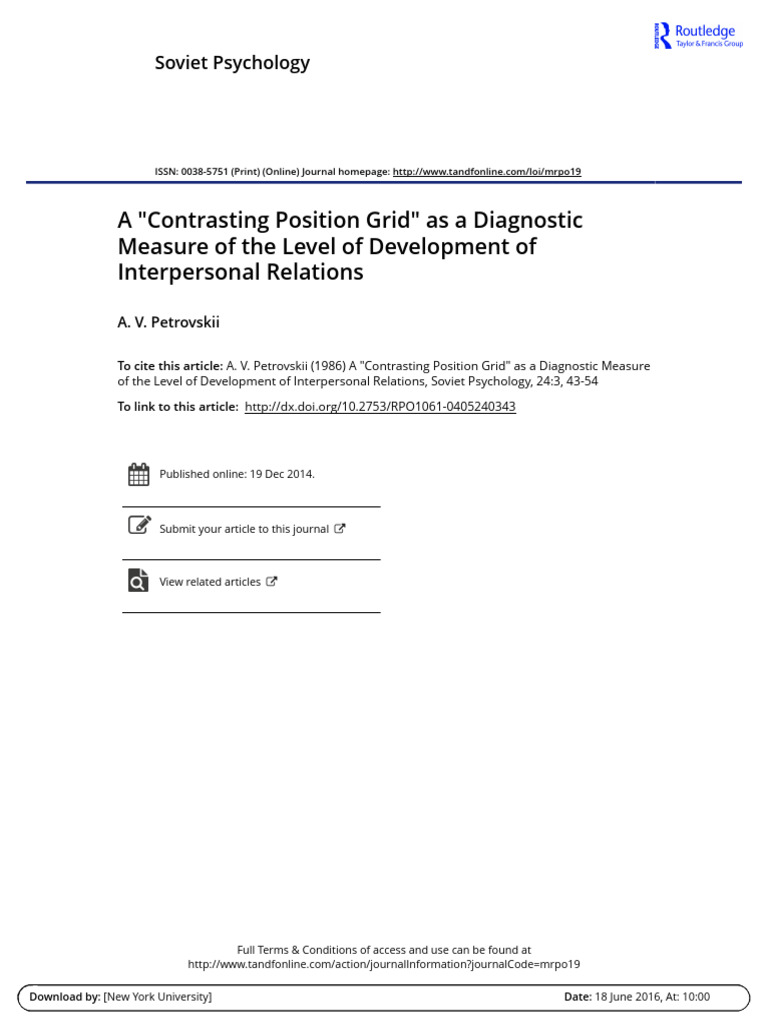 1986 - A Contrasting Position Grid as a Diagnostic Measure of the Level ... 1986 - A Contrasting Position Grid as a Diagnostic Measure of the Level ...