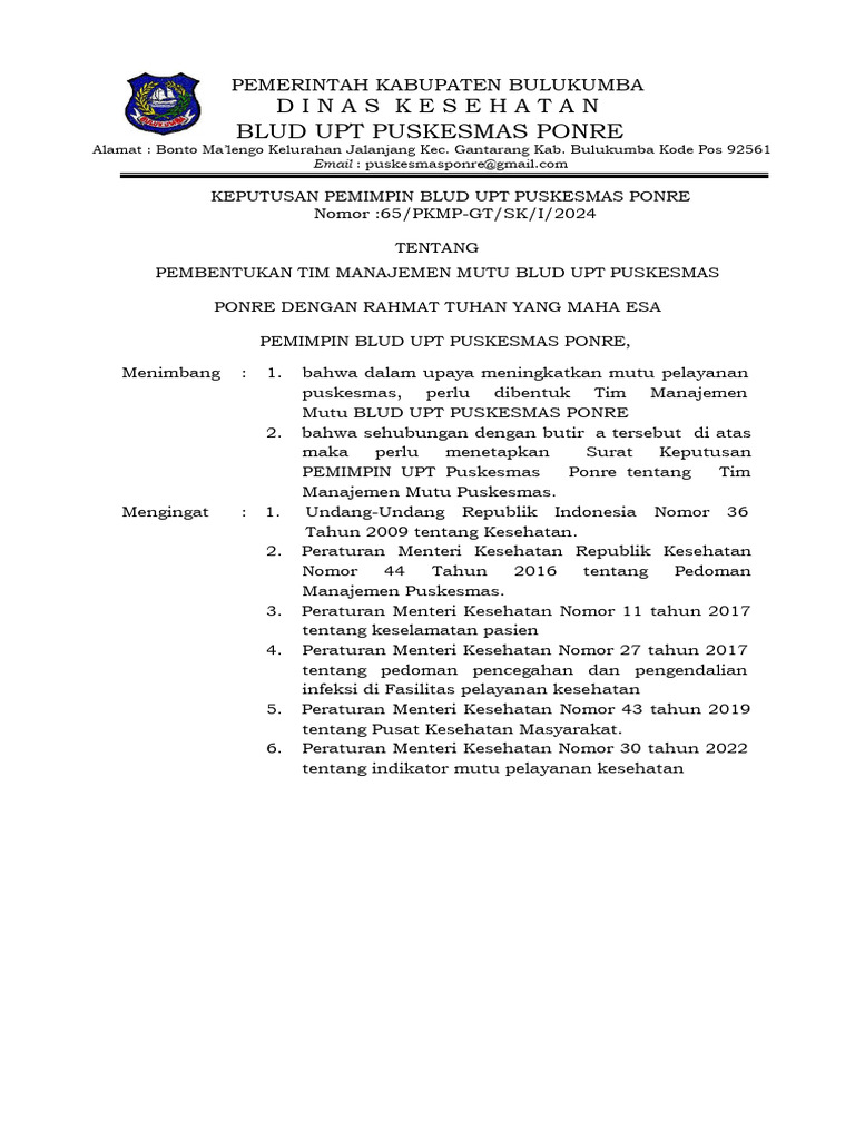 SK Tim Mutu 2024 | PDF