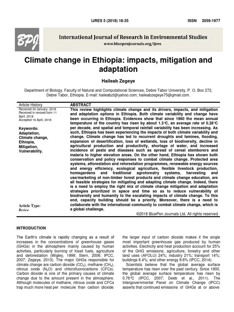 Zegeye | PDF | Climate Change | Greenhouse Gas
