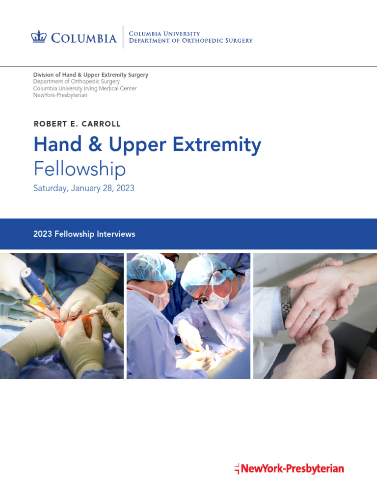 Columbia Hand Surgery Fellowship Overview | PDF | Orthopedic Surgery ...