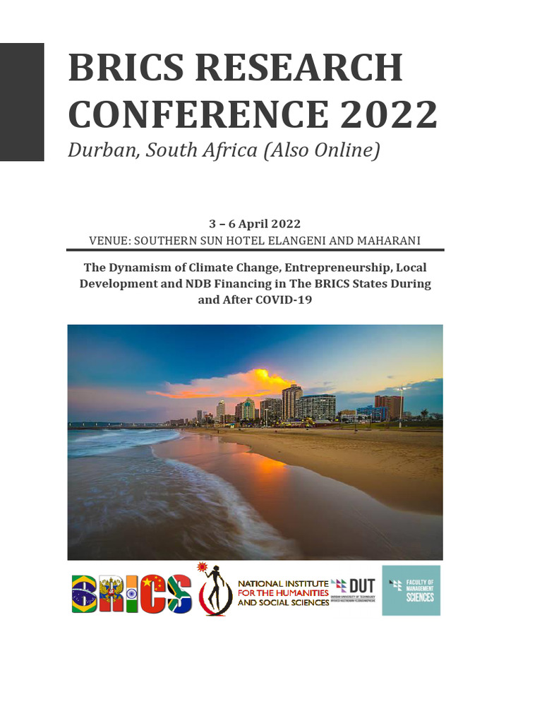BRICS Conference Program 2022 - Final | PDF | Entrepreneurship | Economies