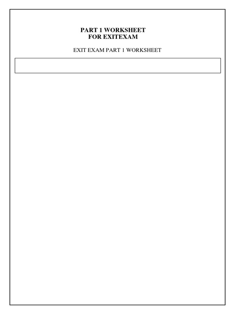 Exit Exam Worksheet | PDF | Monopoly | Perfect Competition