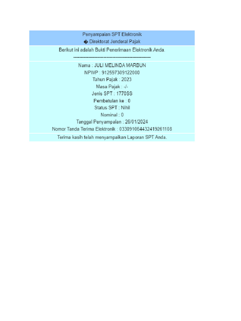 SPT Tahunan JM 2023 | PDF