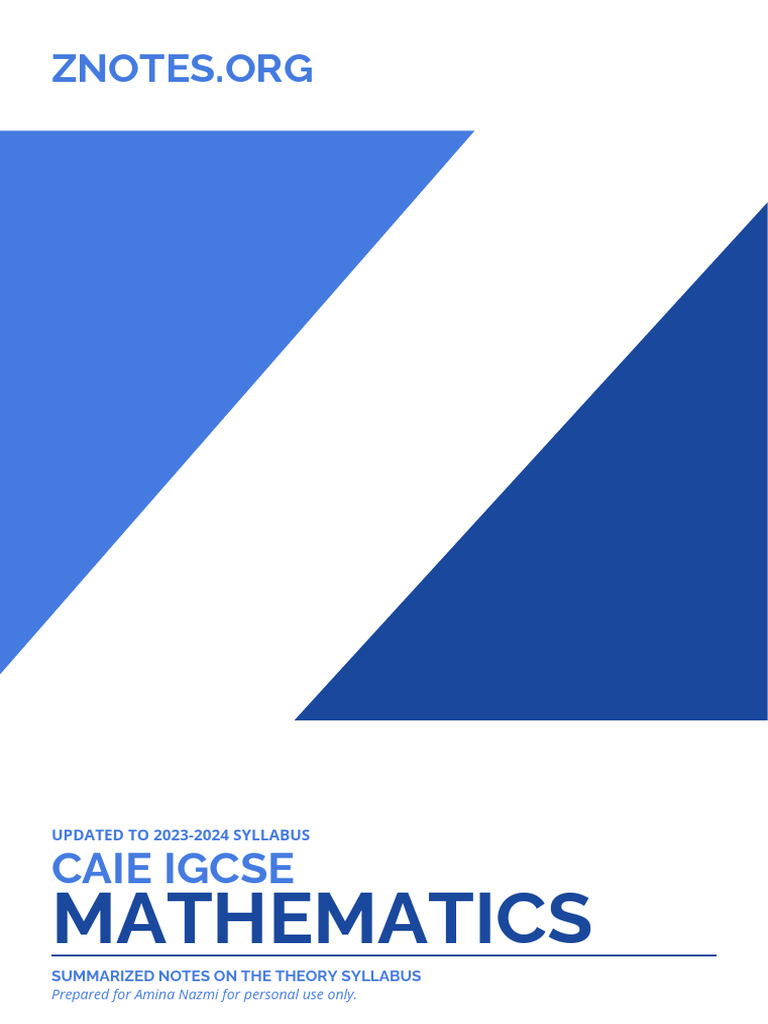 Caie Igcse Mathematics 0580 Theory 63d9388ac889787ea5d54f43 692 | PDF | Numbers | Rational Number