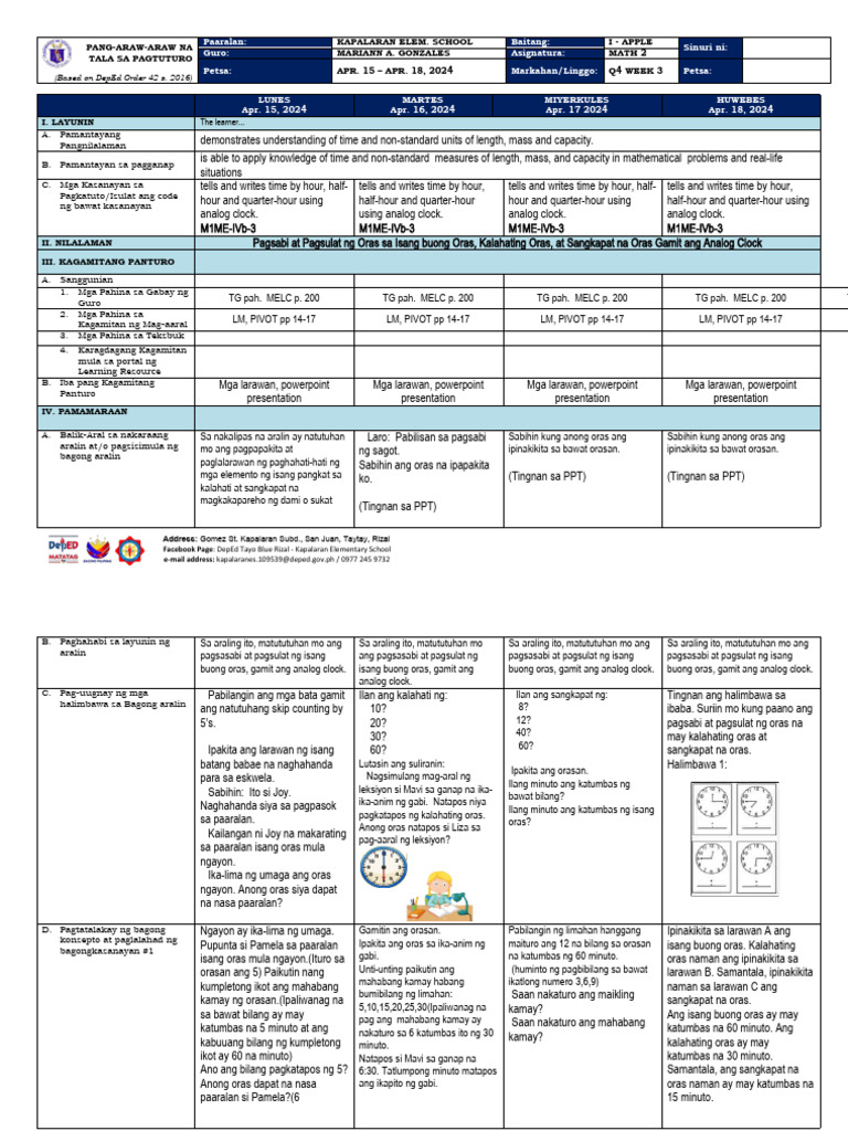 Q4 Math1 DLL Week 3 | PDF