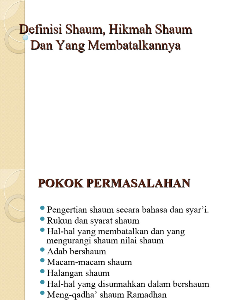 Definisi dan Hikmah Shaum Ramadhan | PDF