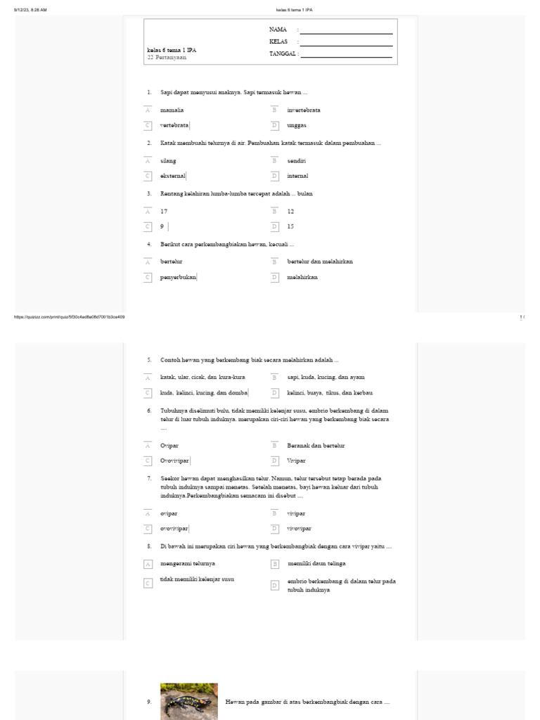 Kelas 6 Tema 1 IPA | PDF