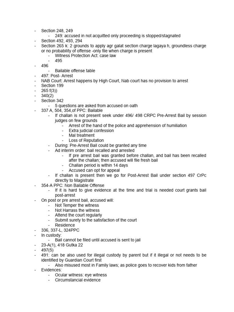 Crpc Notes Pdf Bail Acquittal