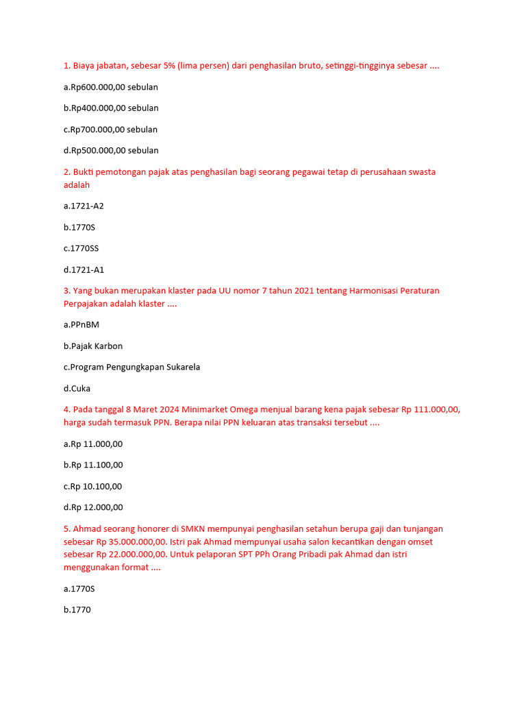 Soal Upskilling 2024 | PDF