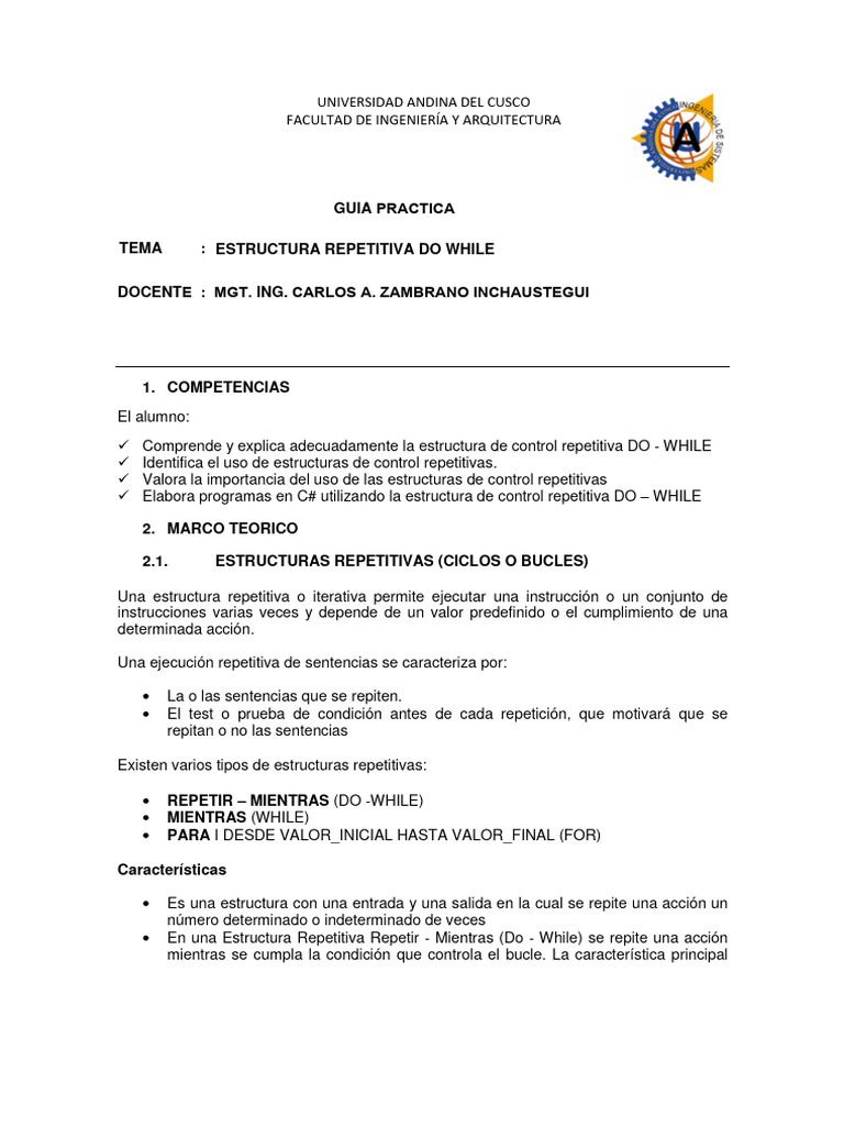 1 - Guia 09 - Estructura Repetitiva Do While | Descargar gratis PDF ...