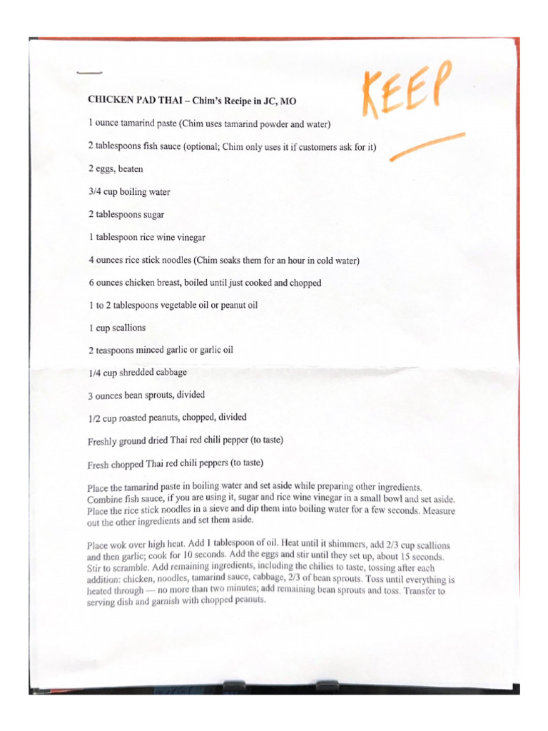 Chim's Pad Thai | PDF