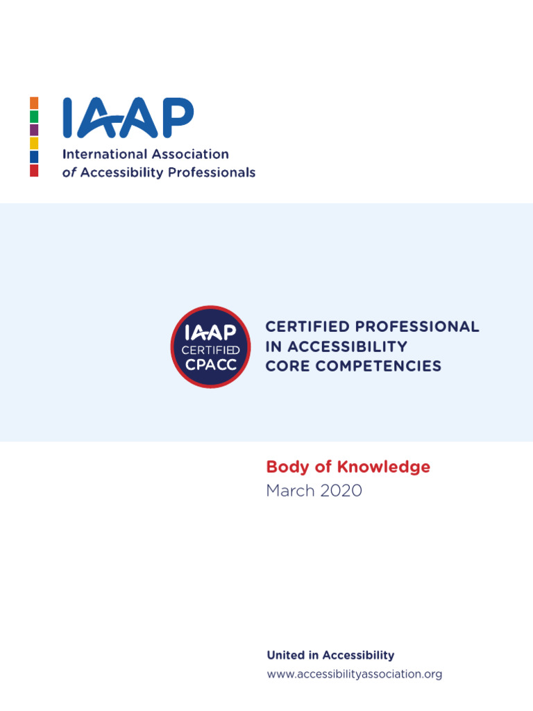 Iaap Cpacc Bok March2020 | PDF | Visual Impairment | Accessibility