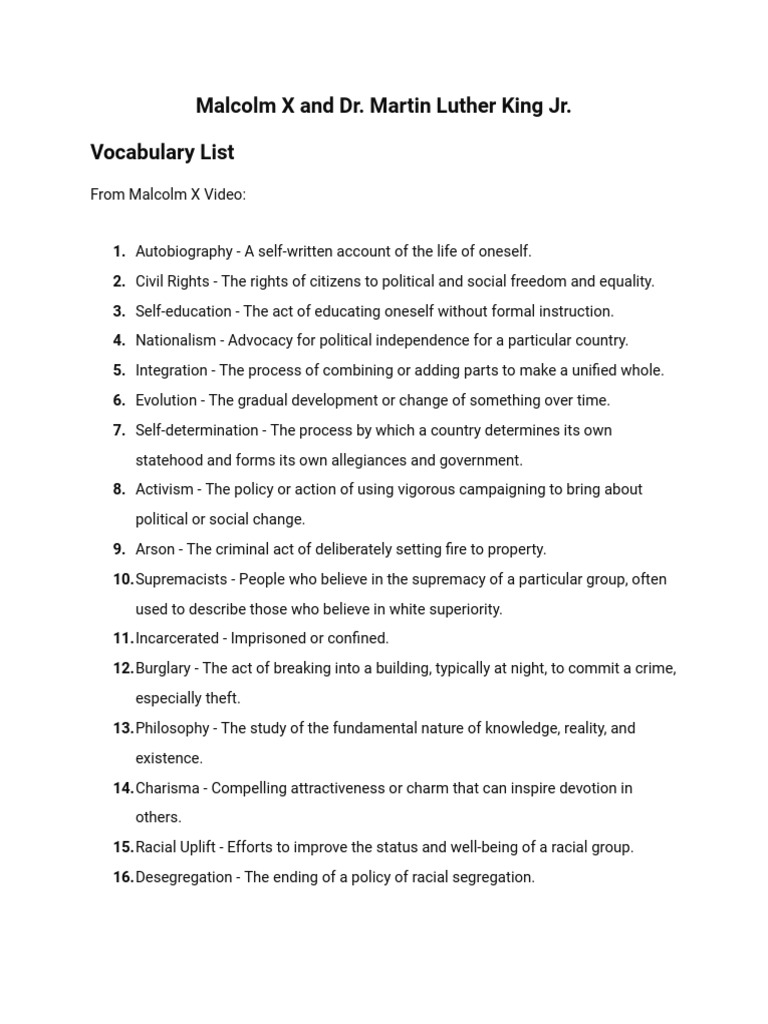 Malcolm X and Dr. Martin Luther King Jr. | PDF | Martin Luther King Jr ...