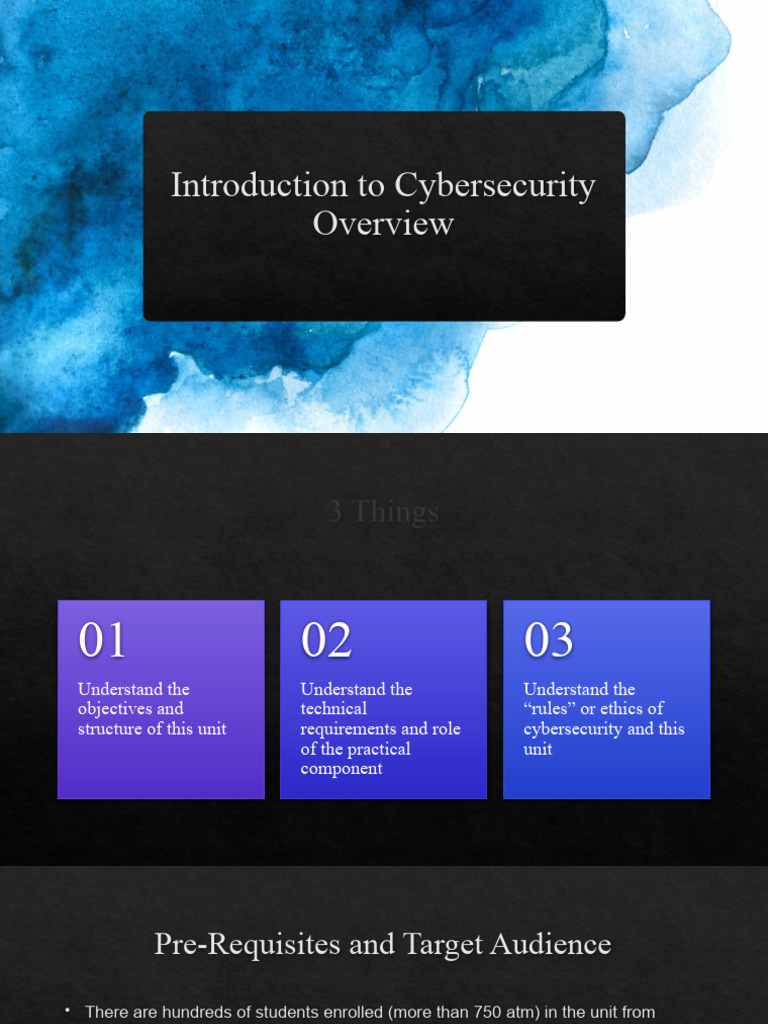 Introduction To CyberSecurity Presentation | PDF | Security | Computer Security