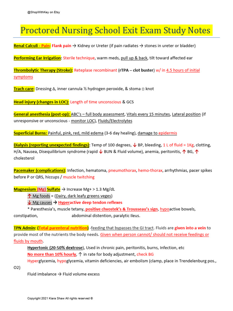 Proctor Ed Exit Exam Study Notes PDF | PDF | Placenta | Hypoglycemia