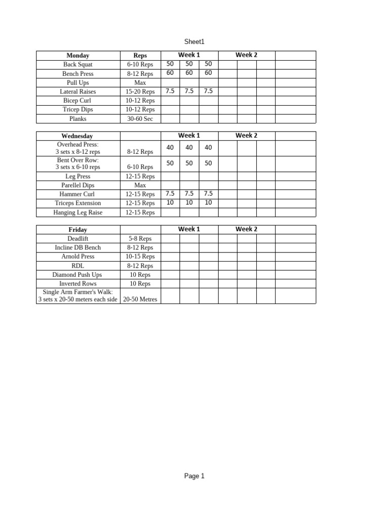 3 Day Full body | PDF | Weight Training | Strength Training