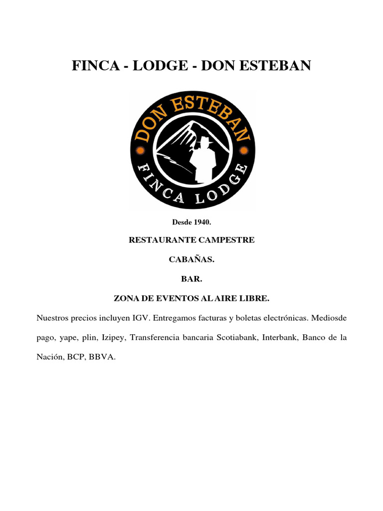 Carta Finca Don Esteban 2024 | PDF | Alimentos