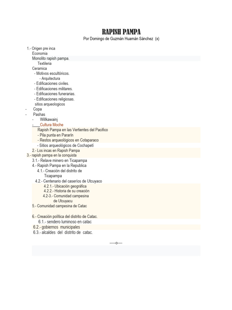 Rapish Pampa | PDF | Imperio Inca