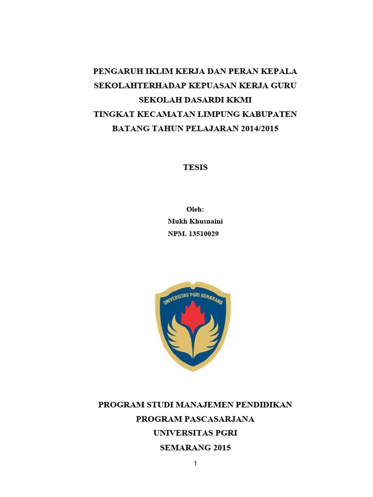 Contoh Proposal Tesis Upgris New | PDF