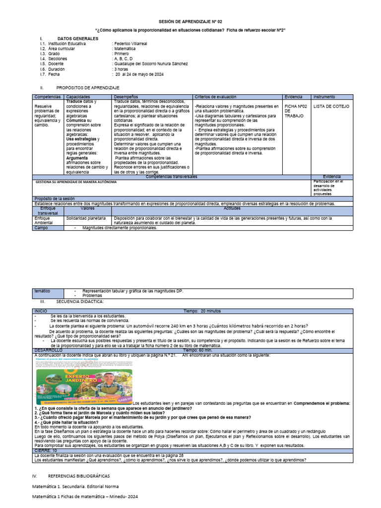 SESIÓN DE APRENDIZAJE N.02 - Unidad 2docx | PDF | Evaluación | Aprendizaje