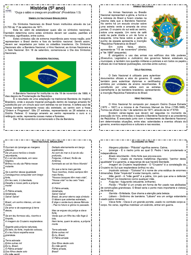 Símbolos Nacionais do Brasil e Seus Significados | PDF