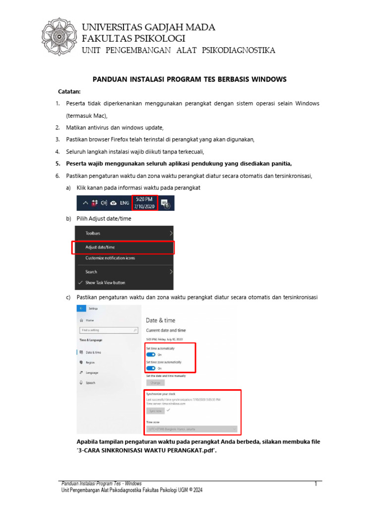 1 - Panduan Instalasi Program Tes | PDF